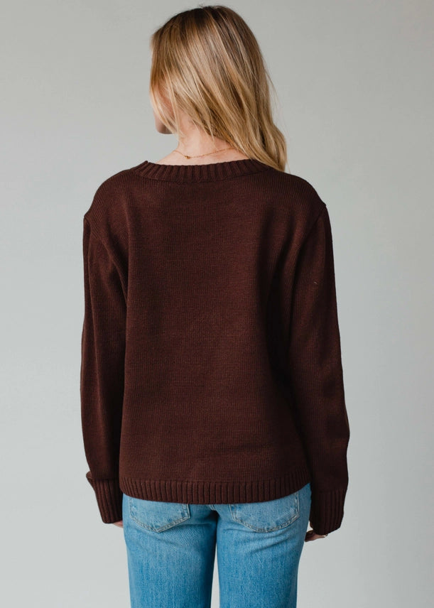 Coffee Weather Sweater Dark Brown – Broadway in Stanley
