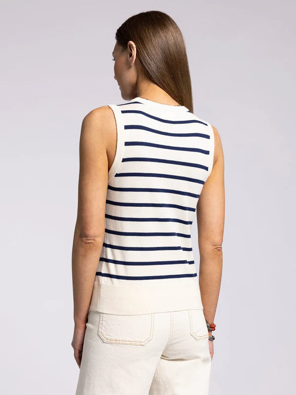 Elsa Tank Ivory + Navy – Broadway in Stanley